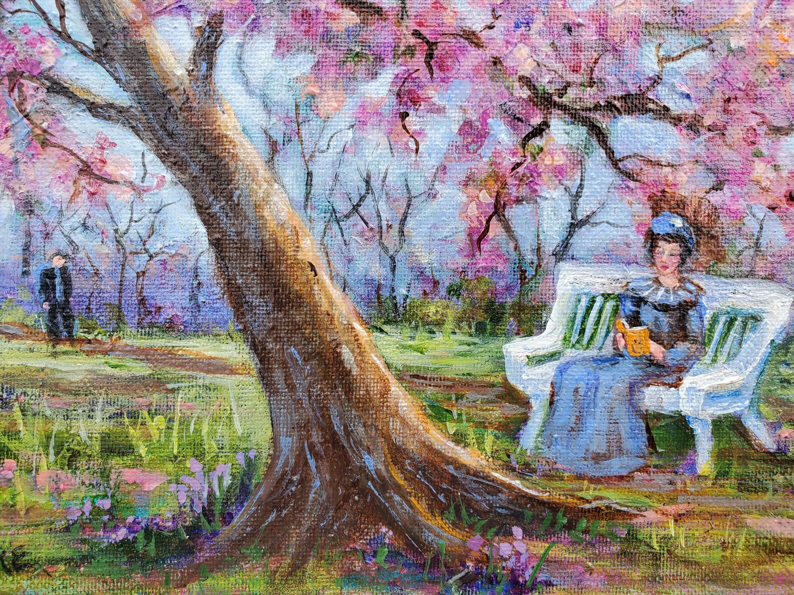Vintage Style waiting an Orig 8x10in Acrylic Painting by Dianne Masters ...