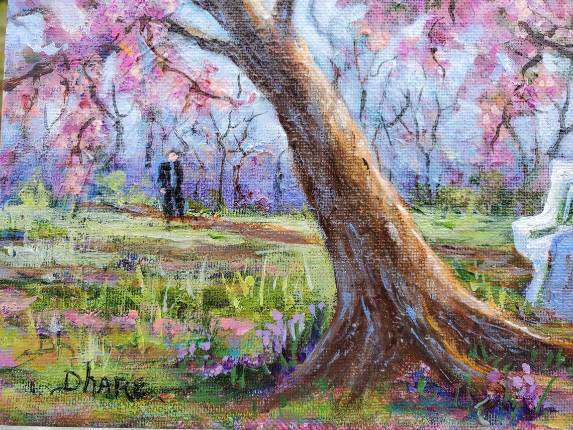 Vintage Style waiting an Orig 8x10in Acrylic Painting by Dianne Masters ...