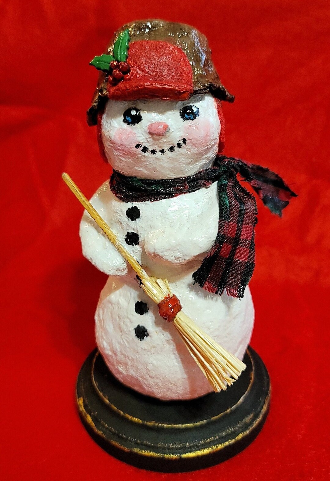 Handmade Original Paper Mache Snowman - "bright" is His Name - by ...