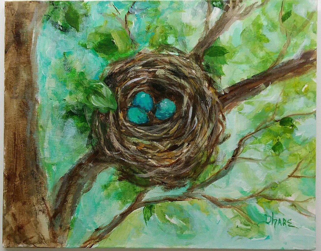 Reduced from 65.00 Out on a Limb an Orig 8x10 Acrylic Painting by ...