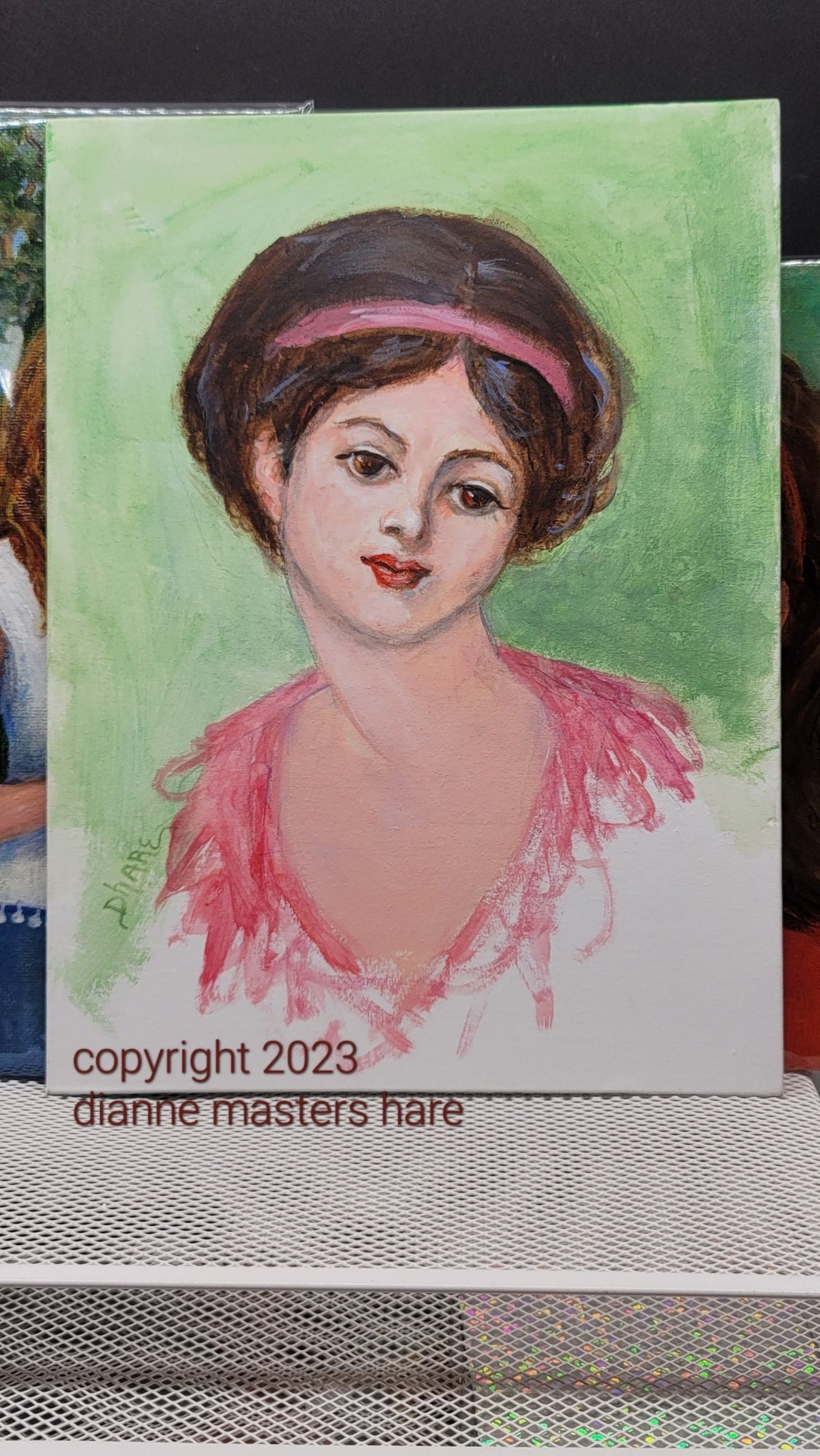 Young Woman Classical Portrait - a 9x12 Acrylic Painting by Dianne ...