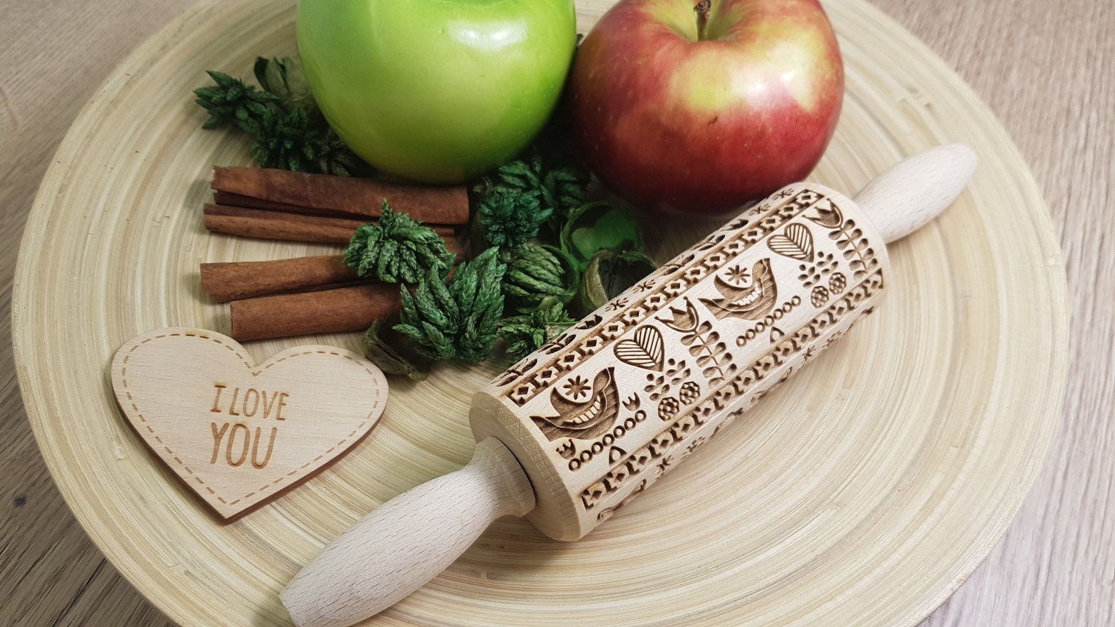 Colorful Fair Engraved Rolling Pin Embossed Handmade | Etsy