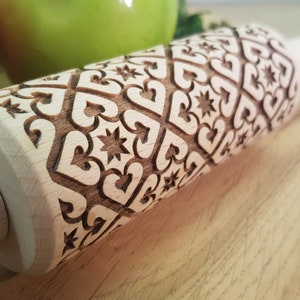 Royal Pattern 02 Engraved Rolling Pin, Embossed Handmade Rolling Pin ...