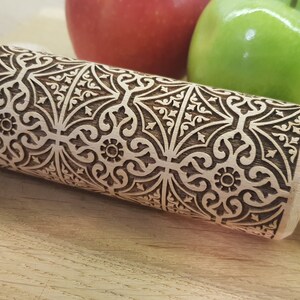 Royal Pattern 01 Engraved Rolling Pin, Embossed Handmade Rolling Pin ...