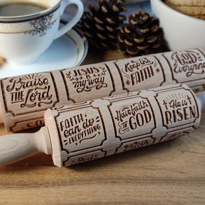 God Loves You - Engraved Rolling Pin, Embossed - Handmade Rolling Pin ...