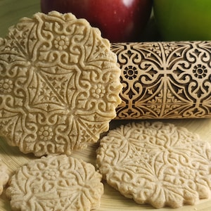 Royal Pattern 01 - Engraved Rolling Pin, Embossed - Handmade Rolling ...
