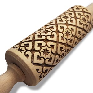 Royal Pattern 02 Engraved Rolling Pin, Embossed Handmade Rolling Pin ...