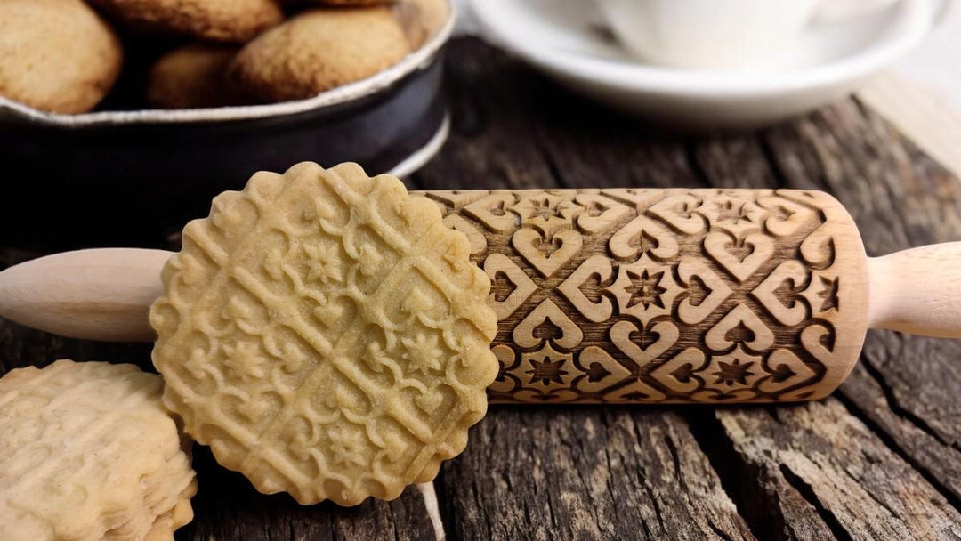 Royal Pattern 02 - Engraved Rolling Pin, Embossed - Handmade Rolling ...