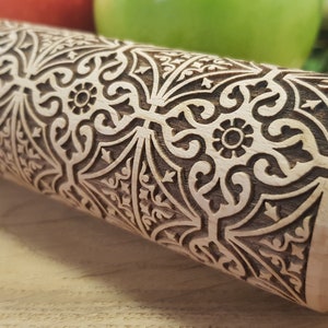 Royal Pattern 01 Engraved Rolling Pin, Embossed Handmade Rolling Pin ...