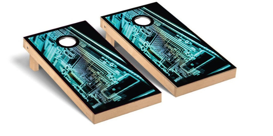 Computer Circuit Cornhole Wrap Non Laminated Baggo Skin Sticker Wraps ...