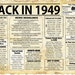 Back in 1949 Newspaper Style Poster, Born in 1949, 1949 Landscape Place ...