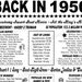 Back in 1950 Newspaper Style Poster, 1950 Birthday PRINTABLE Sign, 1950 ...