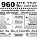 What Happen 1960, 1960 Birthday Poster Sign, 61 Years Old 1960 Fun ...