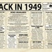 Back in 1949 Newspaper Style Poster, Born in 1949, 1949 Birthday, 1949 ...