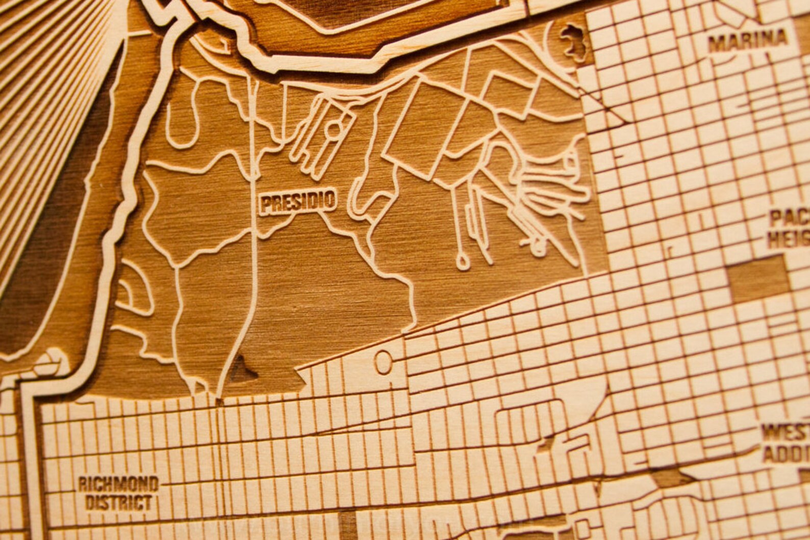 San Francisco Marathon Laser Engraved Map - Etsy