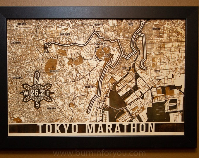 Tokyo: the Marathon Map Tokyo Marathon Map Tokyo Marathon Gift Tokyo ...