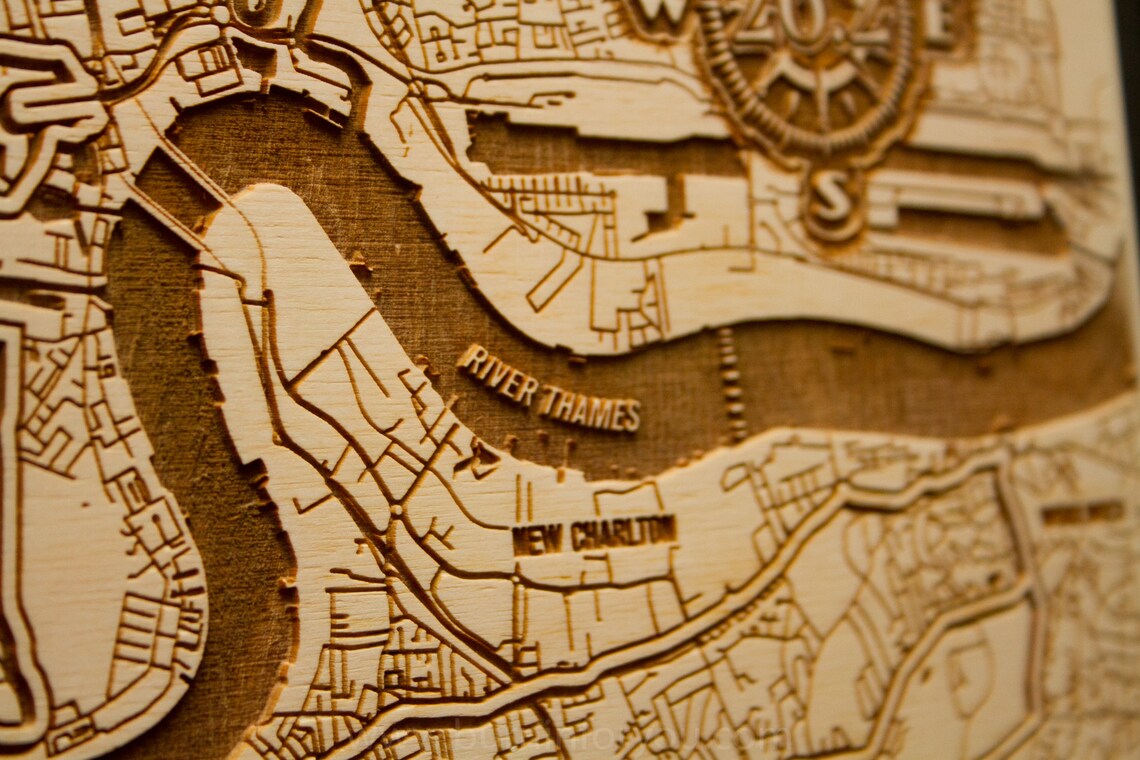 London Marathon Laser Engraved Map - Etsy