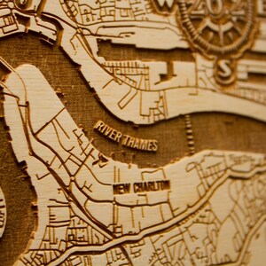 London Marathon Laser Engraved Map - Etsy