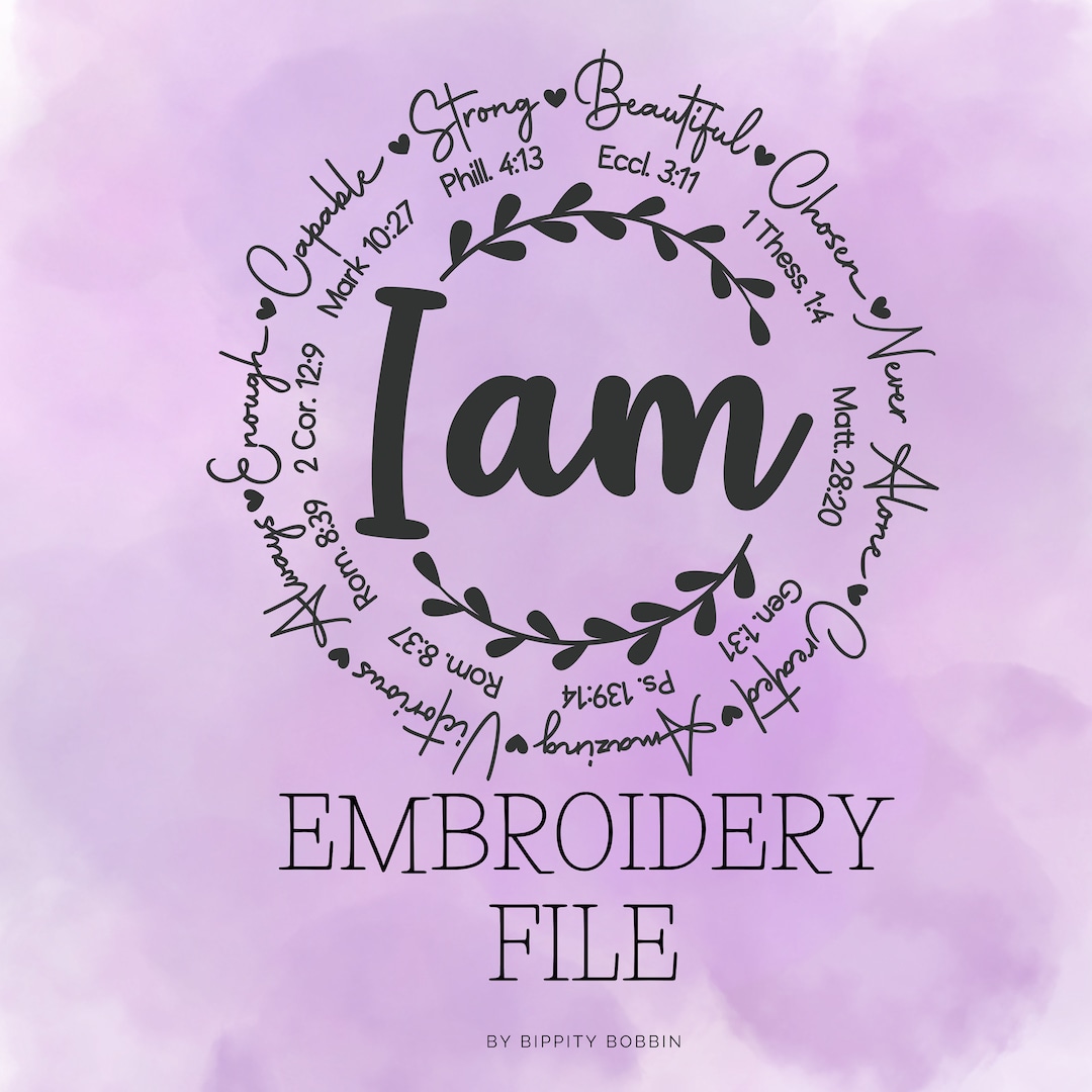 I AM Embroidey/original Owner/ Inspiration Embroidery/ Embroidery File ...