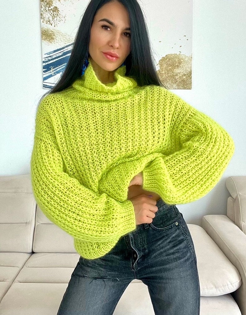 Oversize Knit Sweater Pattern Mohair Loose Knit Sweater Pattern ...