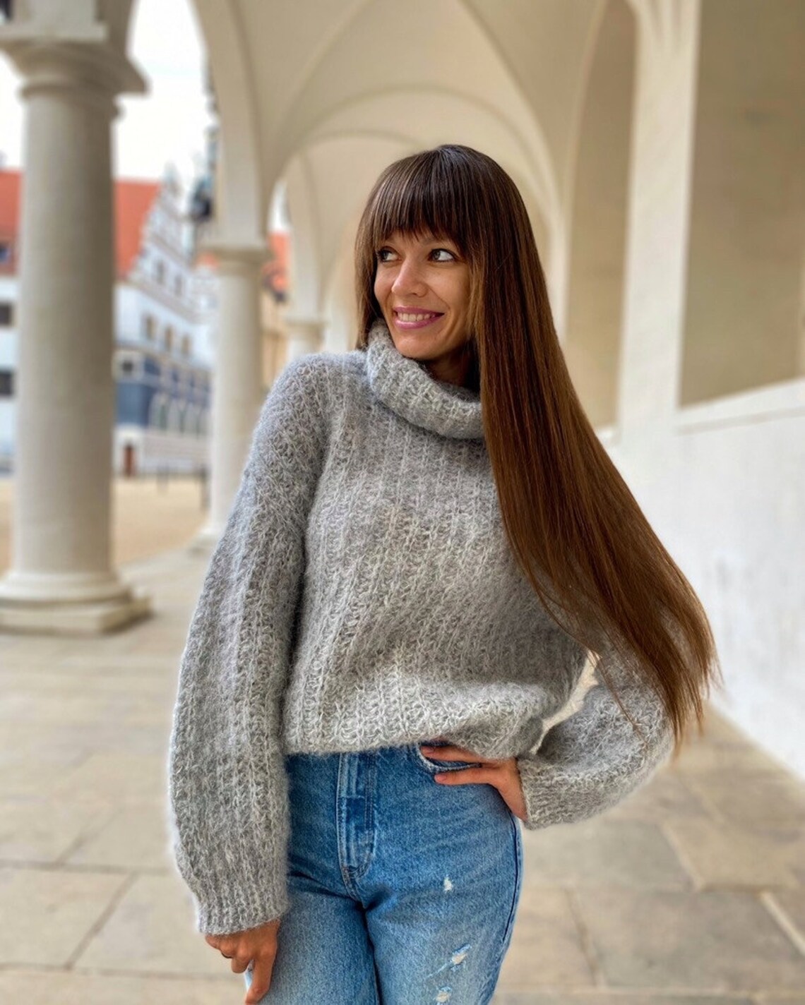 Oversize Knit Sweater Pattern Mohair Loose Knit Sweater Pattern ...