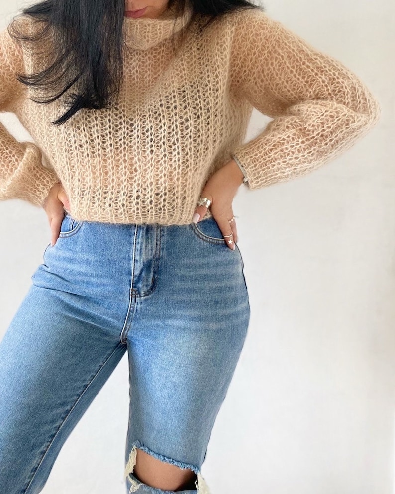 Oversize Knit Sweater Pattern Mohair Loose Knit Sweater Pattern ...