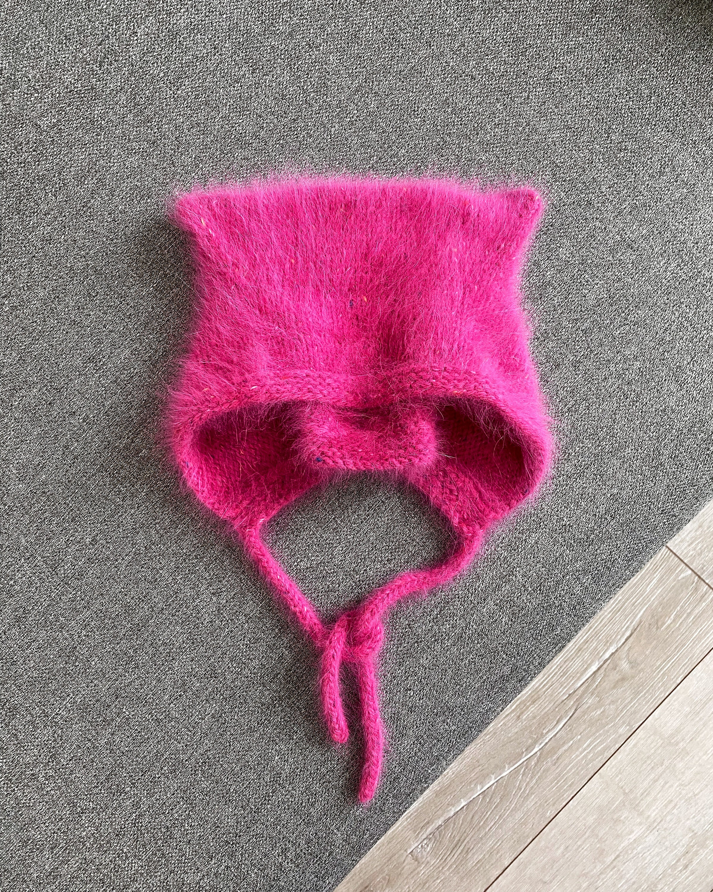 Knit Adult Angora Bonnet Cat Ear Hat Angora Hat Womens Winter Hat Kitty ...