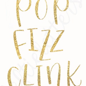 Pop Fizz Clink Sign- Printable Sign- Bubbly Bar Sign- Mimosa Bar Sign ...