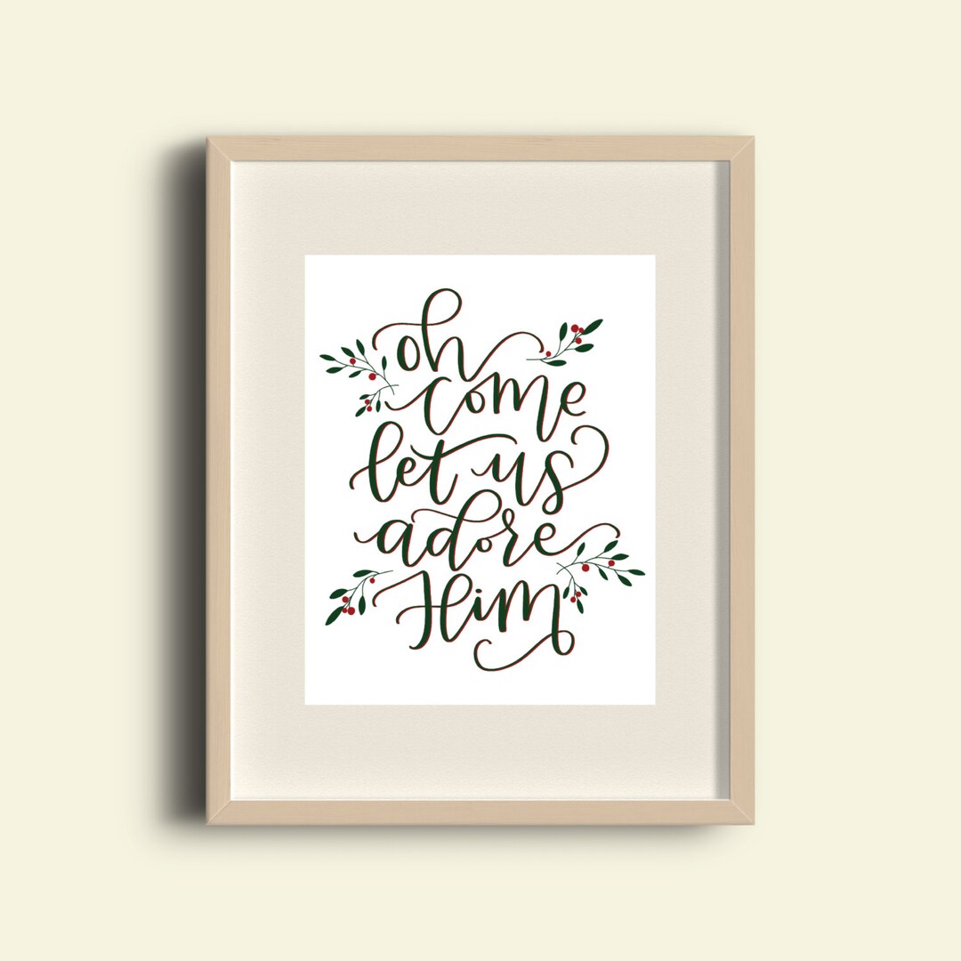 Oh Come Let Us Adore Him Printable- Instant Download- Digital Download ...