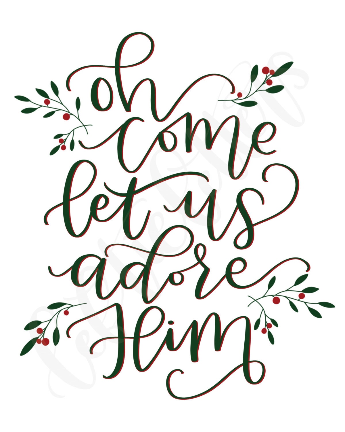 Oh Come Let Us Adore Him Printable- Instant Download- Digital Download ...