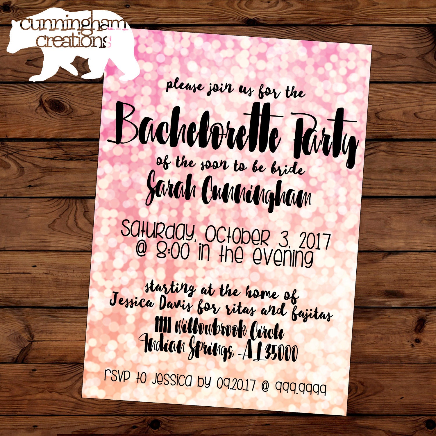 Digital Printable Bachelorette Party Invitation Etsy