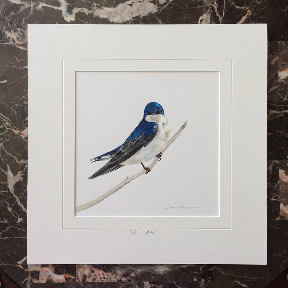 Tree Swallow Original Acrylic Painting, Blue Bird Painting, Blue Bird ...