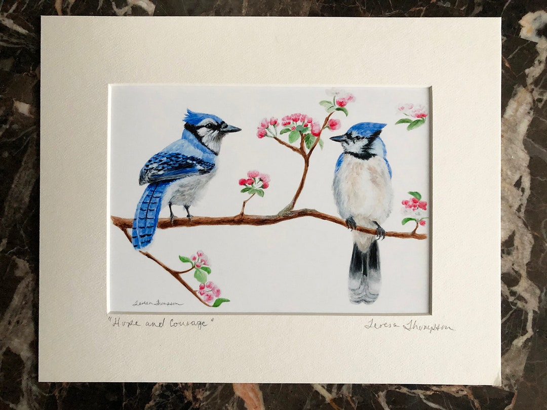 Blue Jay Pair Couple of Blue Jays Male and Female Blue Jay - Etsy