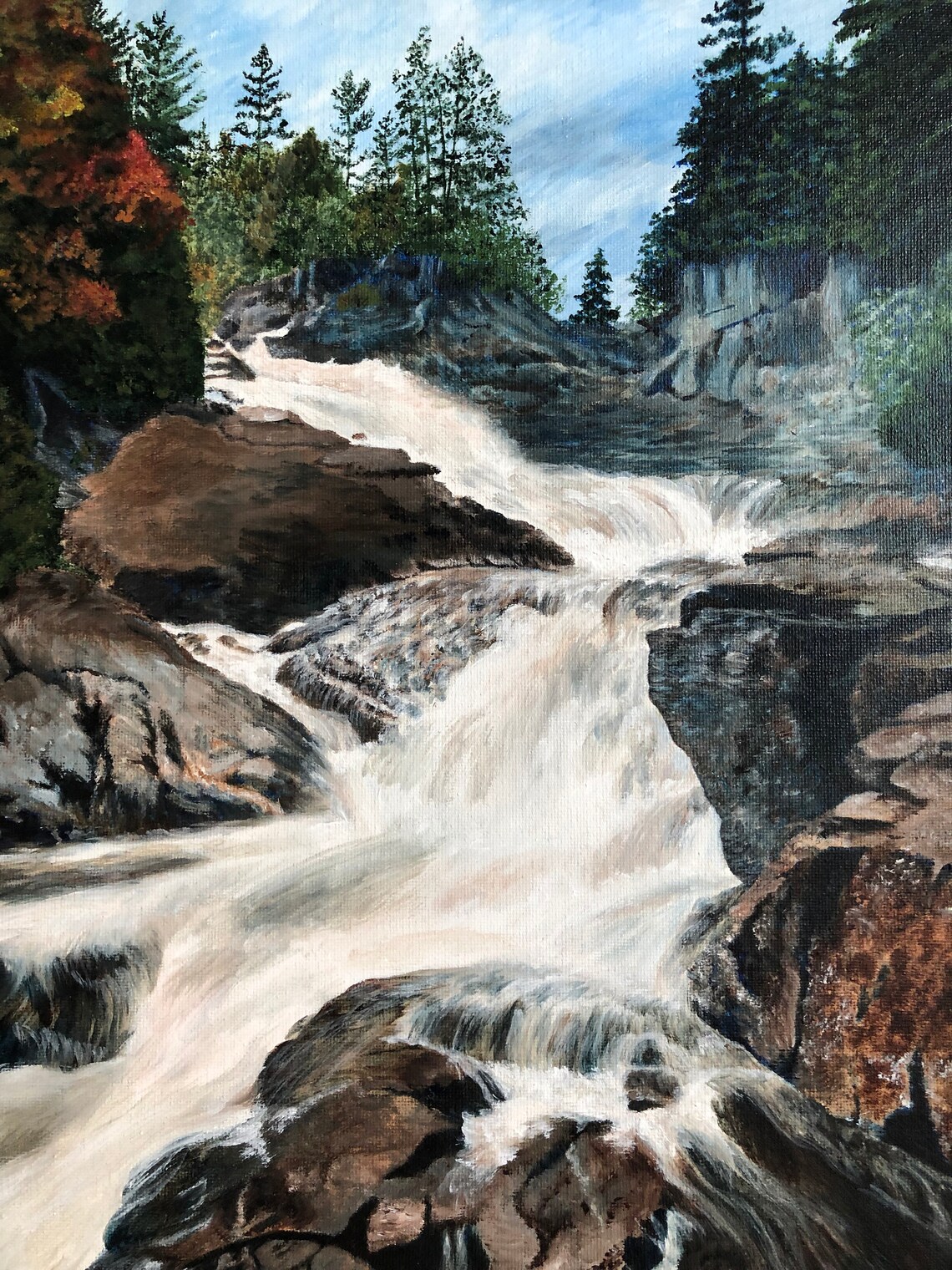 Ragged Falls Painting, Algonquin Park Art, Canadian Landscape Art ...