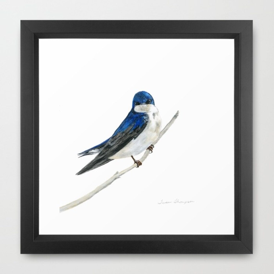 Tree Swallow Original Acrylic Painting, Blue Bird Painting, Blue Bird ...