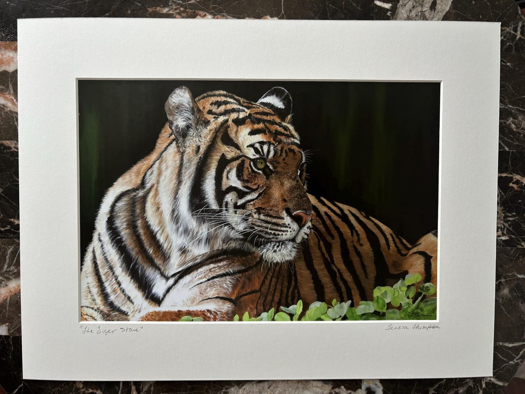 Siberian Tiger Realism Art, Wildcat Art, Office Wall Art, Wall Art for ...