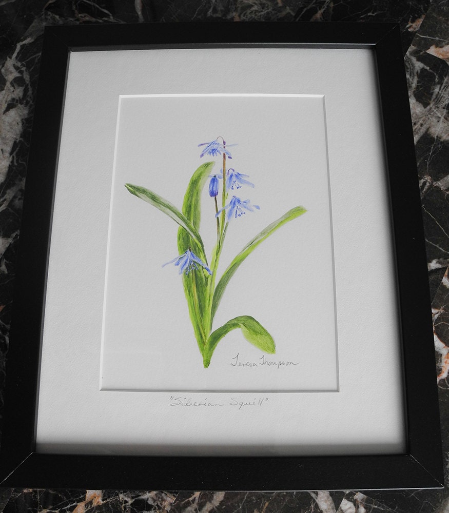 Blue Flowers Original Acrylic Painting, Blue Wildflower Art, Spring ...