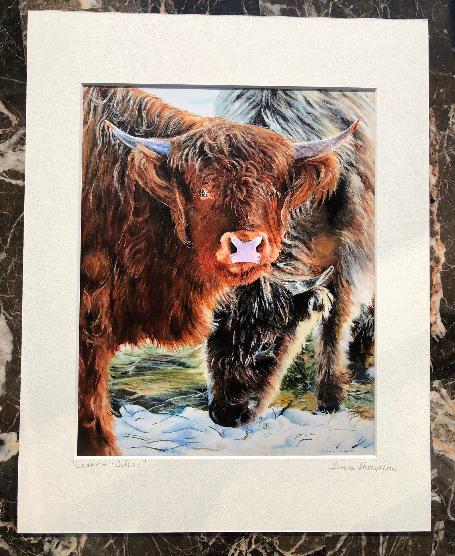 Hyland Cows Print, Cute Cow Art, Farm Themed Art, Country Themed Art ...