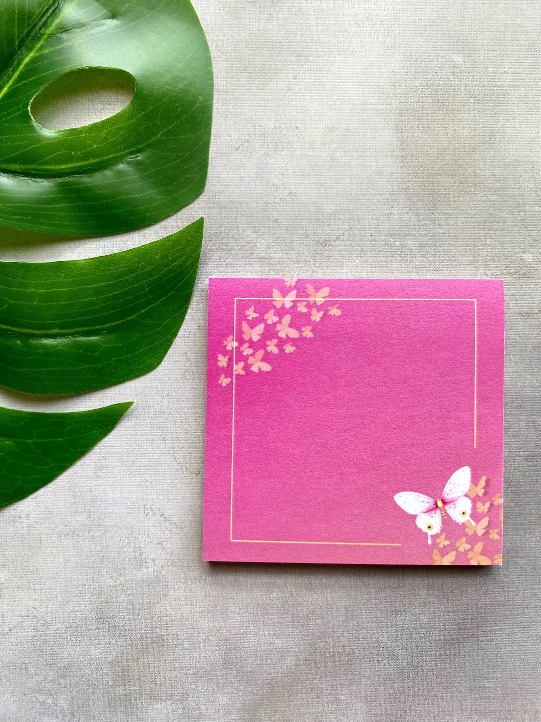 Pink Butterfly Sticky Note Pad 3x3 50 Sheets - Etsy