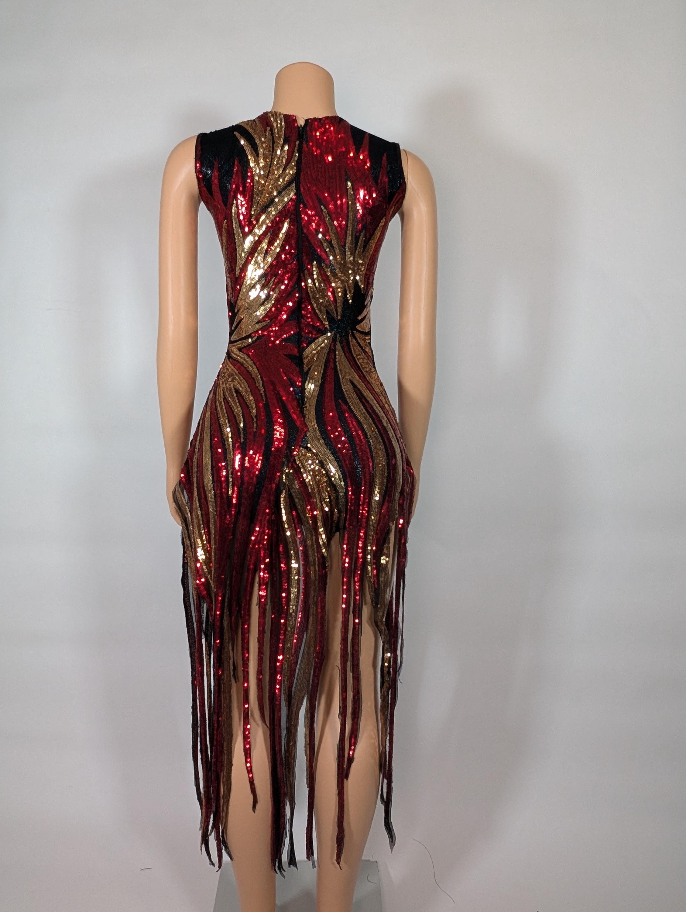 Firework - Drag Burlesque Sequin Dress, Fringe Dress, Bob Mackie ...