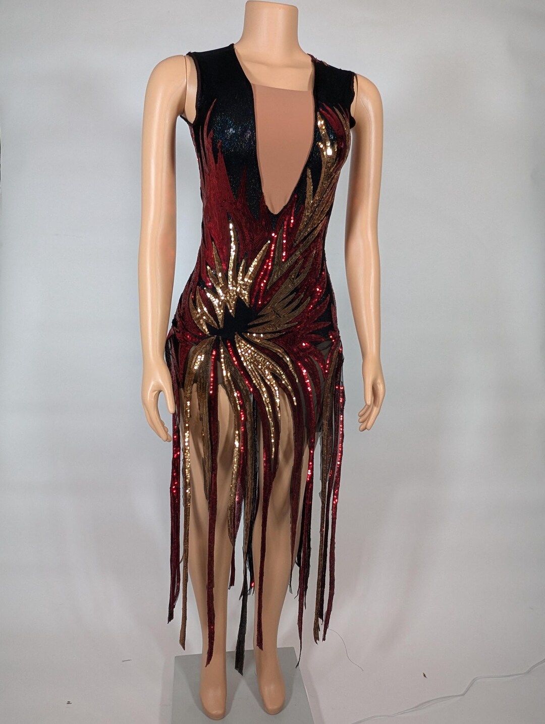 Firework - Drag Burlesque Sequin Dress, Fringe Dress, Bob Mackie ...