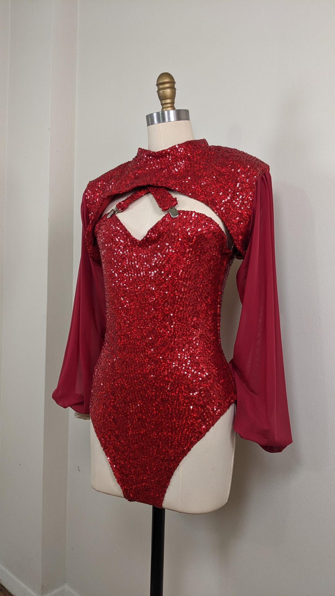 Red Becca - Sequin Dance Leo & Drag Costume, 2 Piece - Etsy