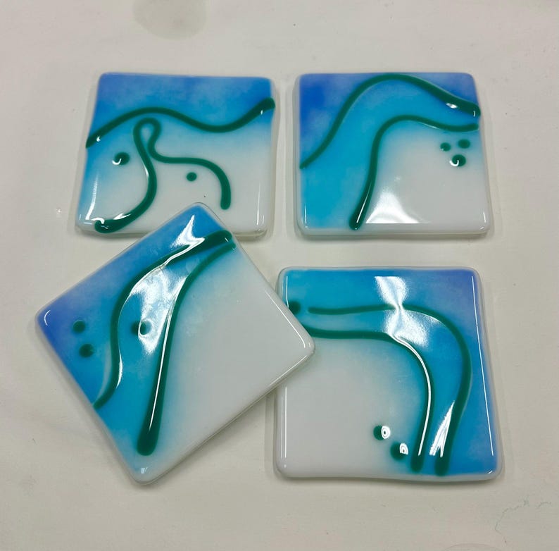 Handmade Fused Glass Coasters-art Glass for the Table- Glass Gifts - Etsy
