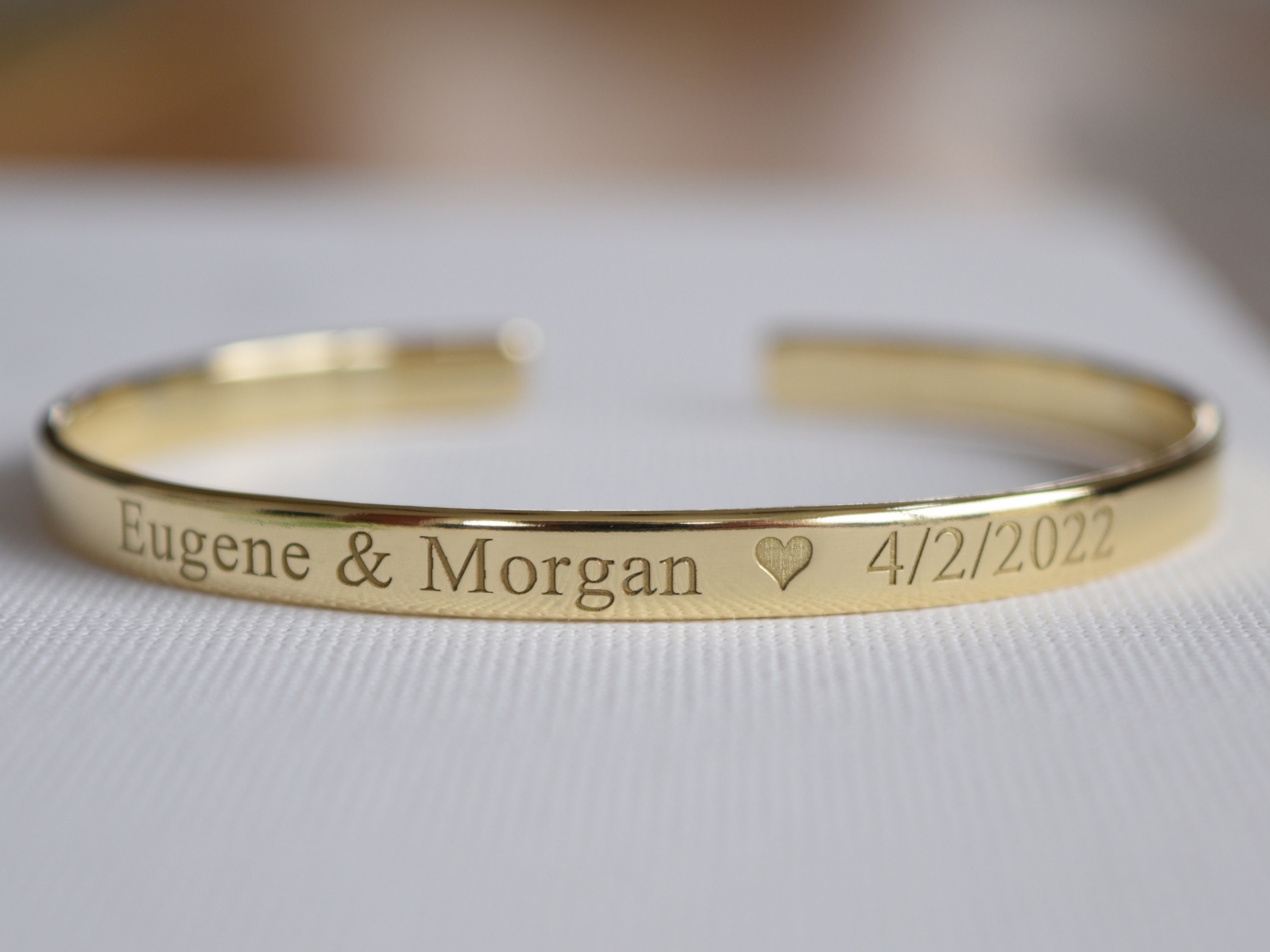 22K Gold Plated Engraved Bracelet Engraved Bracelets Gold | Etsy