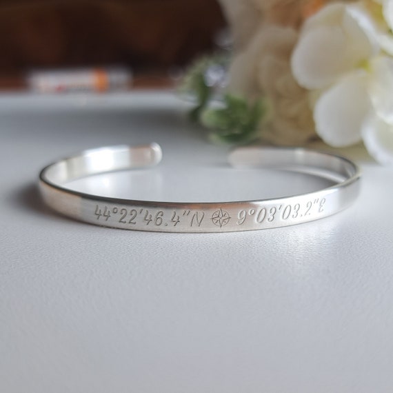 Engraved Bracelet Custom Bangle Men s Women s Custom Bracelet Matte Engraved Jewelry Handmade Cuff Bridemaid Graduation Handwriting Etsy
