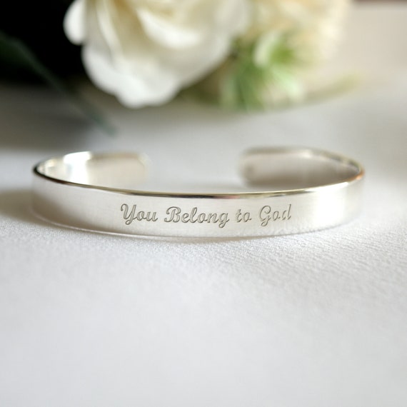 Engraved silver bracelet store