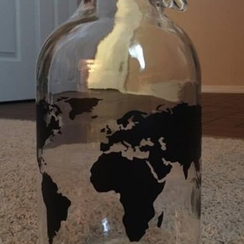 World Map Money Jar Travel Fund 1/2 Gallon Glass Jug With - Etsy