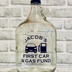 PERSONALIZED CAR FUND Savings Jar ~ Money Jug ~ 16th Birthday Gift ...