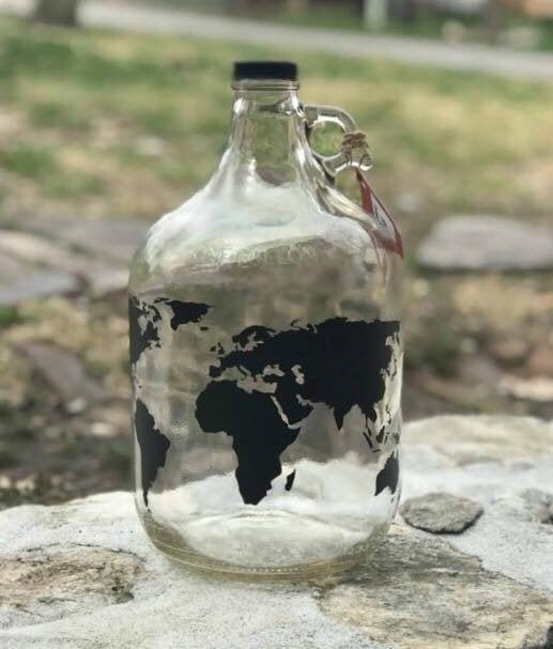 World Map Money Jar Travel Fund 1 Gallon Glass Jug With - Etsy