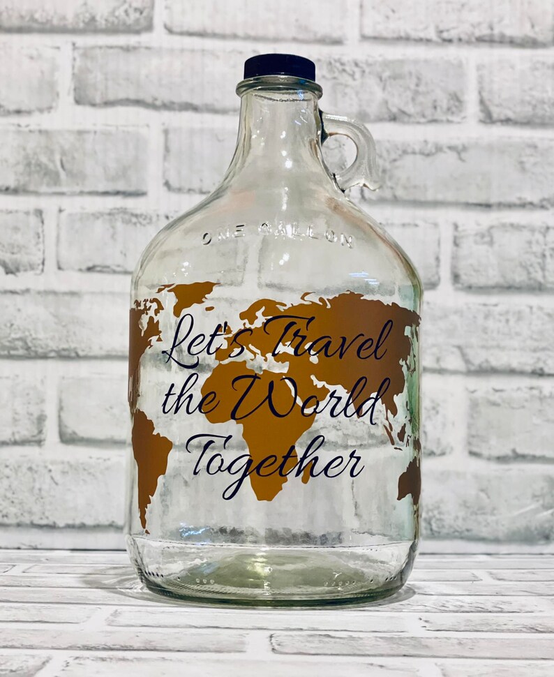 Our Adventure Fund World Map Money Jar Travel Fund 1 - Etsy